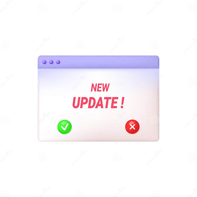 New Software Update Notification Window. the Concept of Downloading and ...