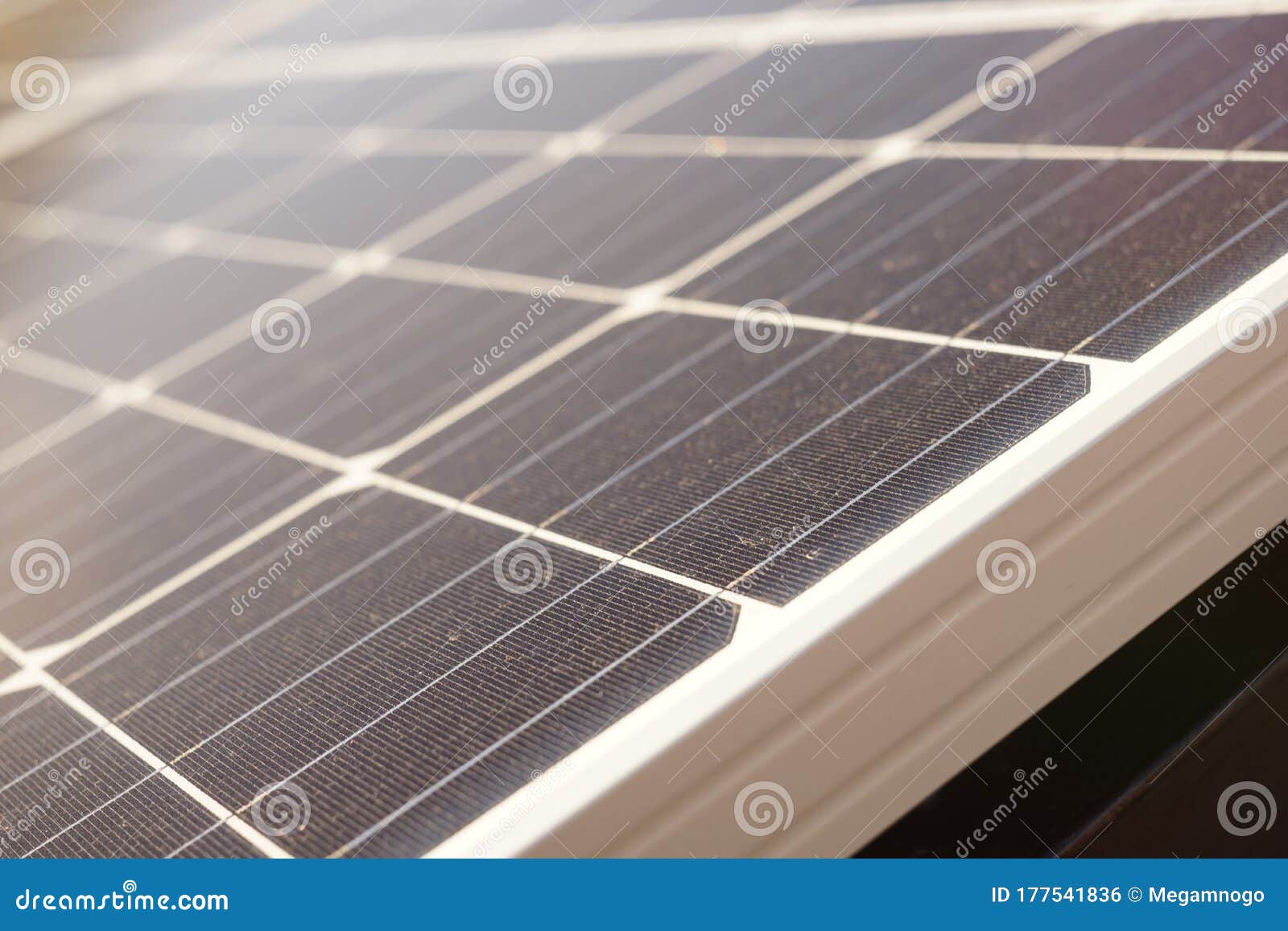 New Solar Panels, Side View Close-up Stock Photo - Image of closeup ...