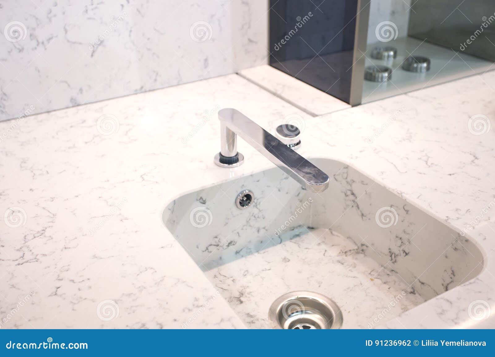 New Solid Built-it Marble Sink Stock Photo - Image of marble, empty ...