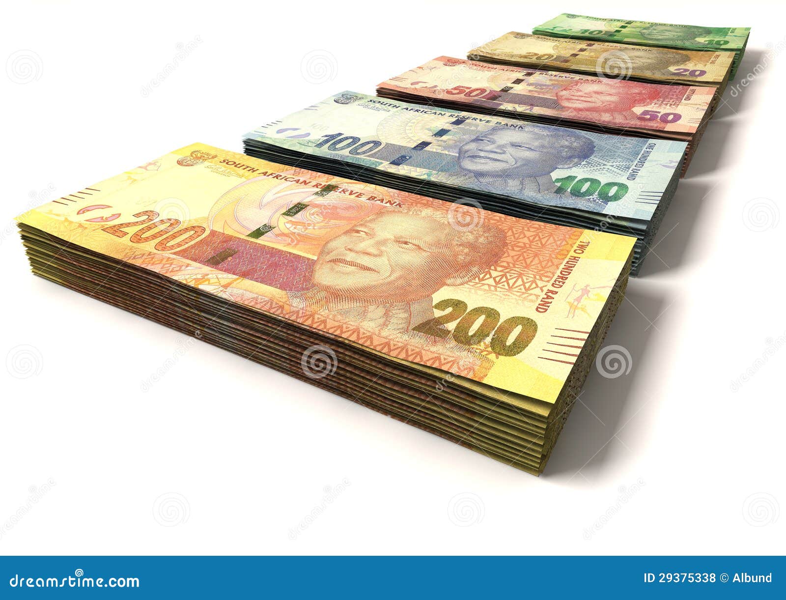 New South African Rand Notes Editorial Stock Photo - Image of monetary ...