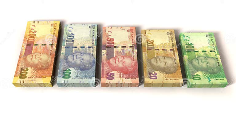New South African Rand Notes Editorial Stock Photo - Image of four ...