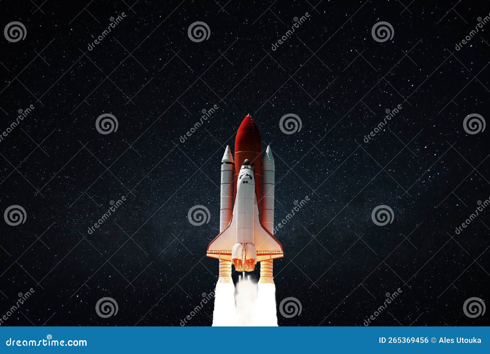 New Space Shuttle Rocket with Blast Successfully Takes Off into the ...