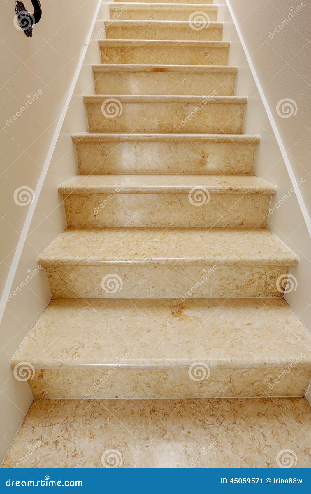New Staircase with Marble Steps Stock Image - Image of residential ...