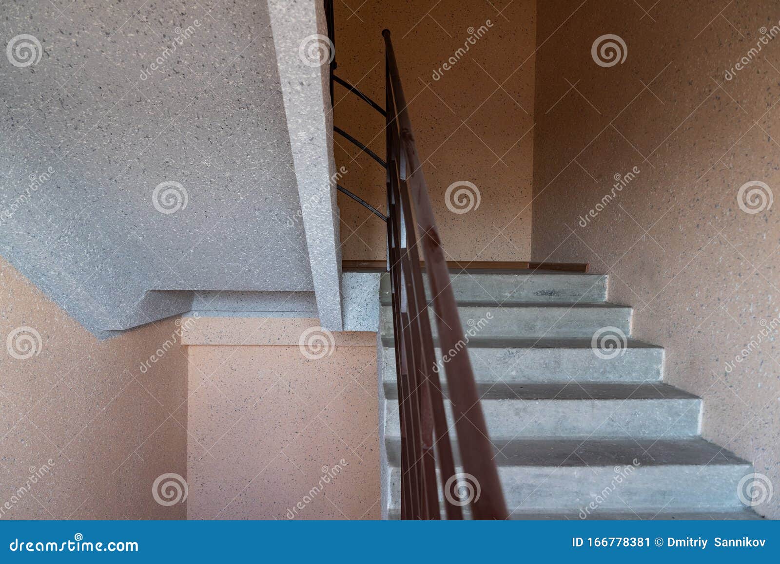Staircase in a Multi-storey New Building Stock Image - Image of floor ...
