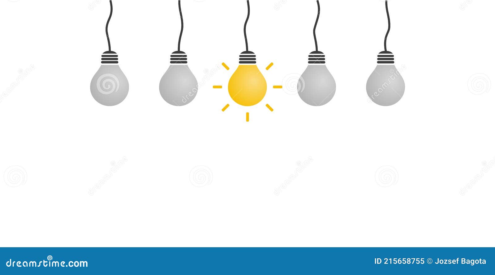 New Standout Idea - Light Bulbs Concept Design Template with Copy Space ...