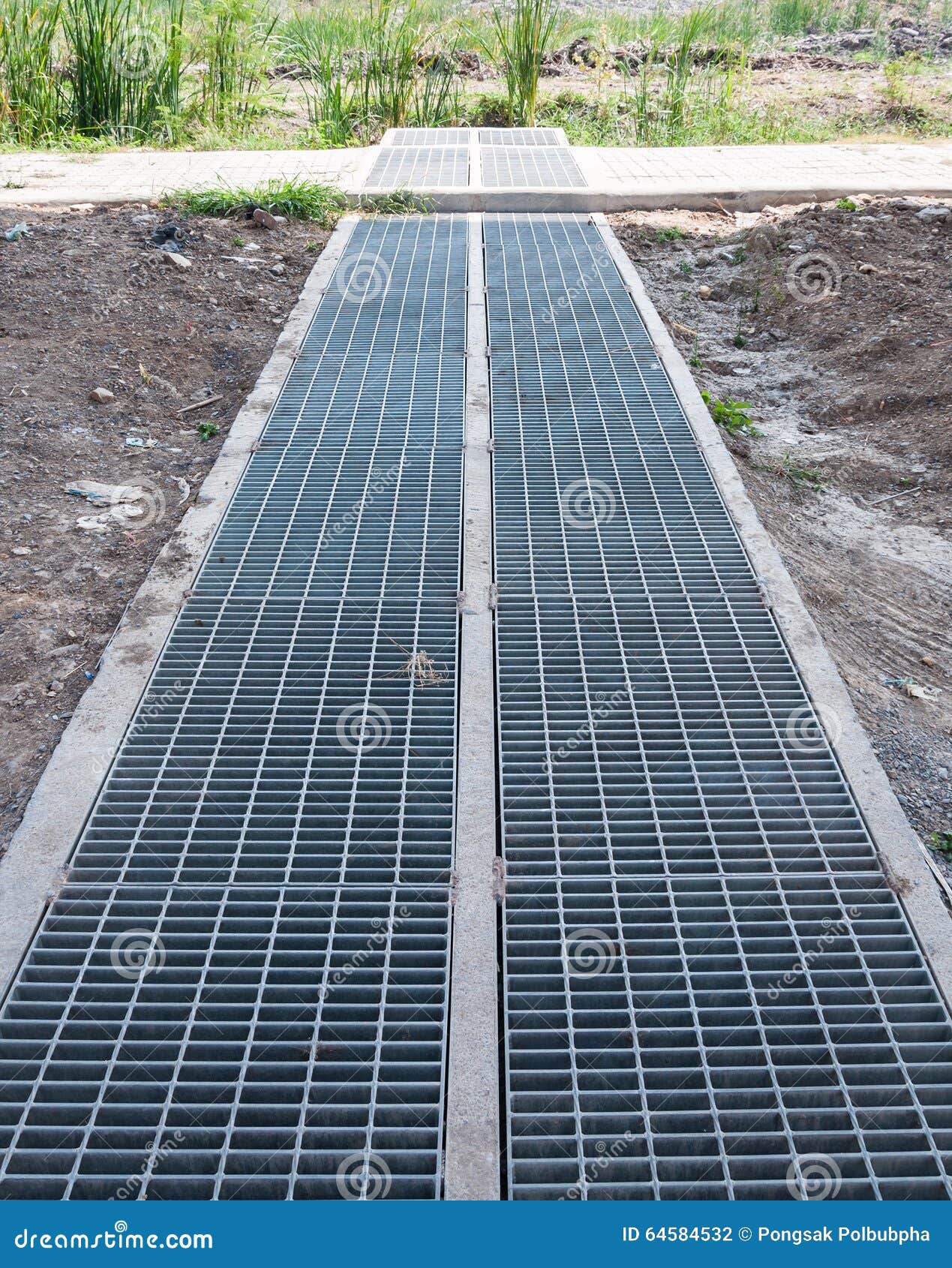 New steel drainage stock photo. Image of cement, city - 64584532