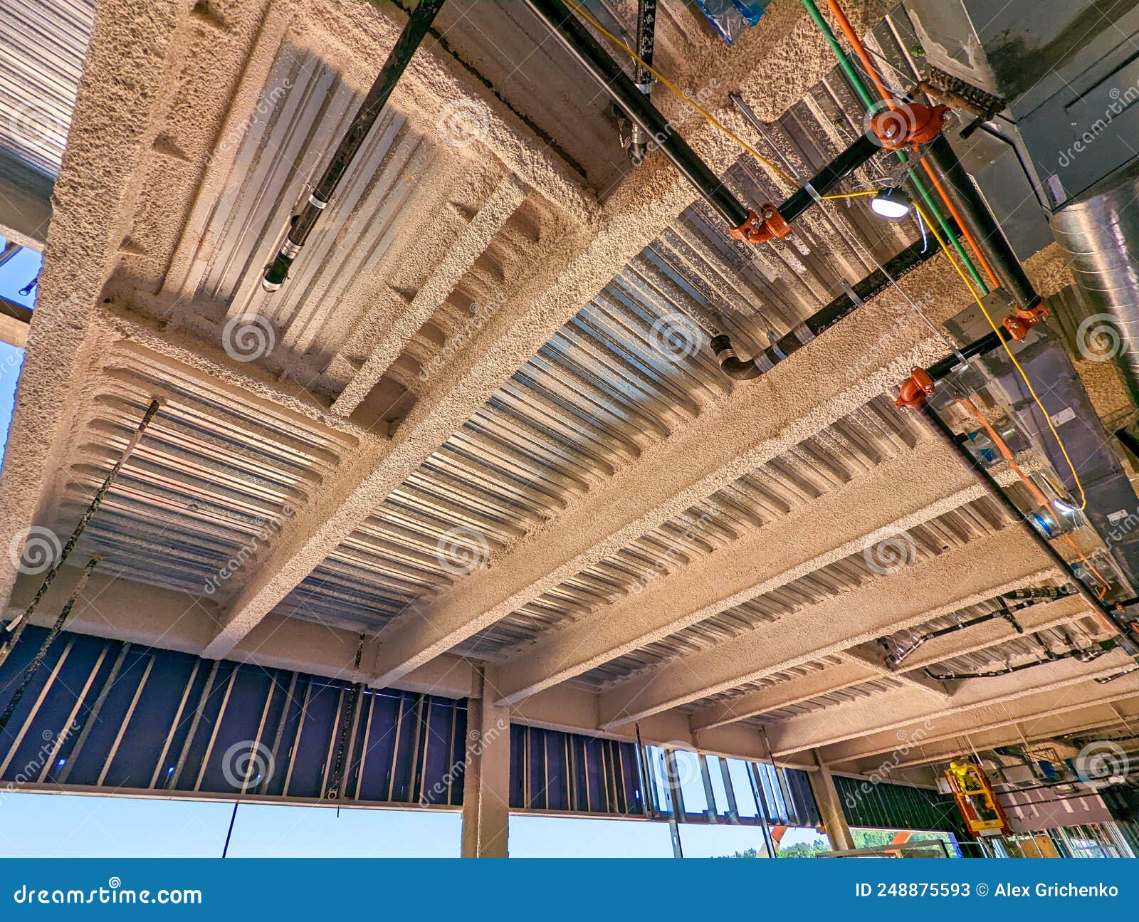 New Steel Frame Construction Project Unfinished Stock Image - Image of ...