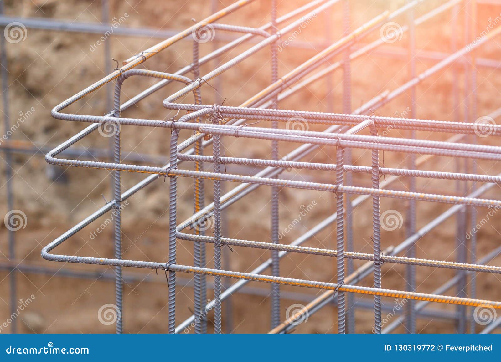 New Steel Rebar Framing Abstract at Construction Site Stock Photo ...