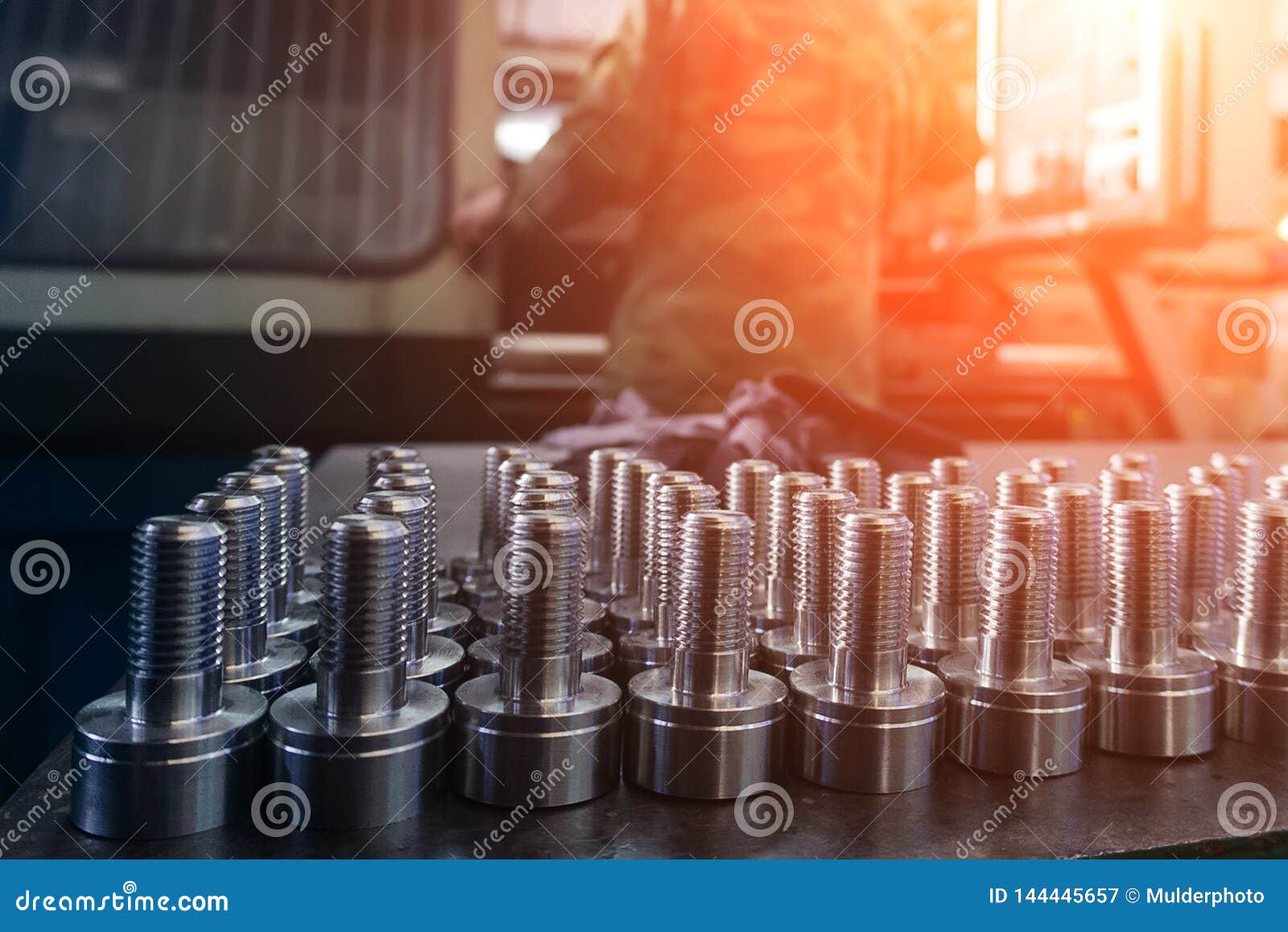 New Steel Threaded Bolts on Table Stock Image - Image of plant ...