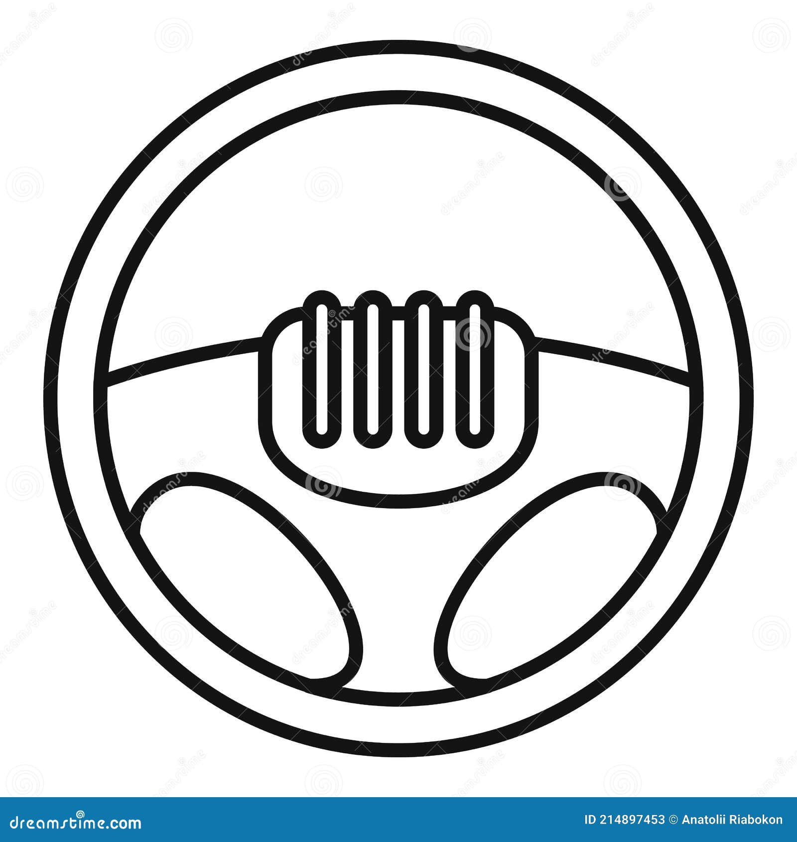 New Steering Wheel Icon, Outline Style Stock Vector - Illustration of ...