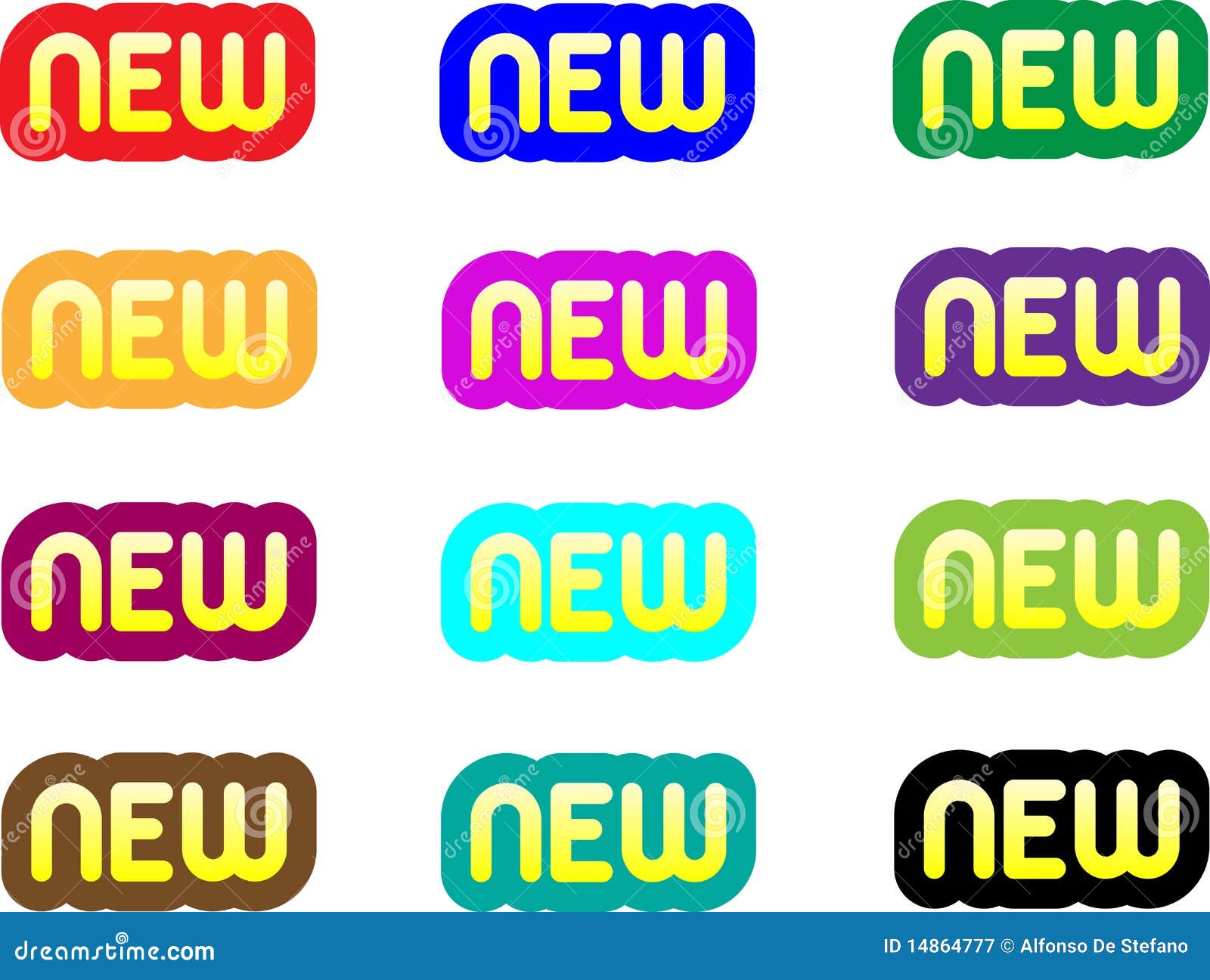 New stickers stock vector. Illustration of design, curl - 14864777