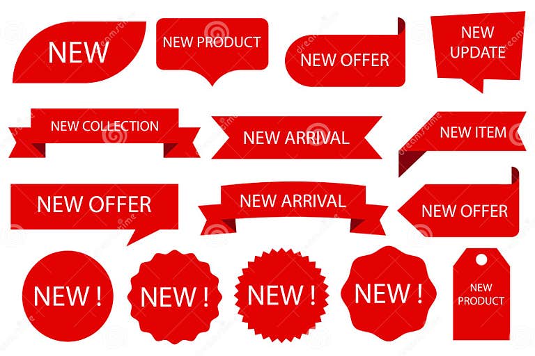 Set of of New Labels, Stickers. Shopping Stickers and Badges for ...