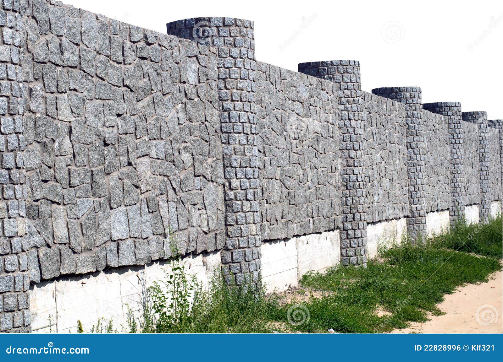 Stone Fence, Garden Rock Wall, Isolated Old Brick Stack Panorama ...