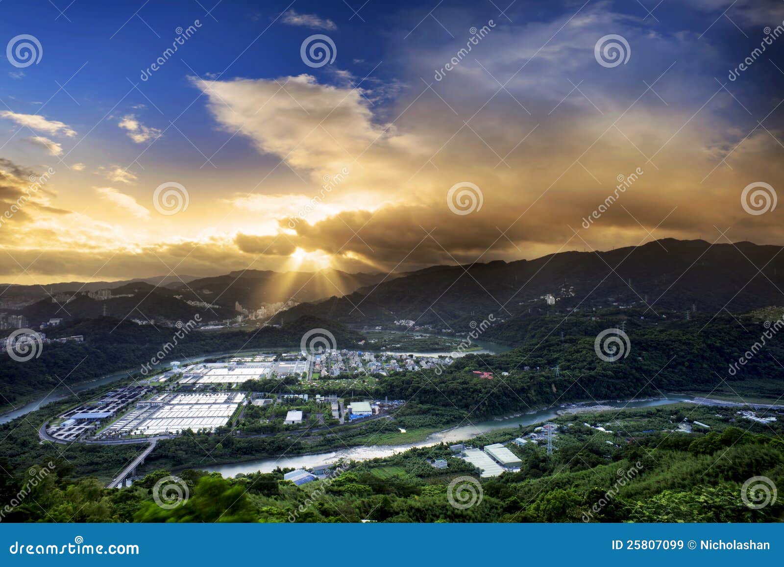 The New Store Waterworks Sunrise Stock Image - Image of horizon ...