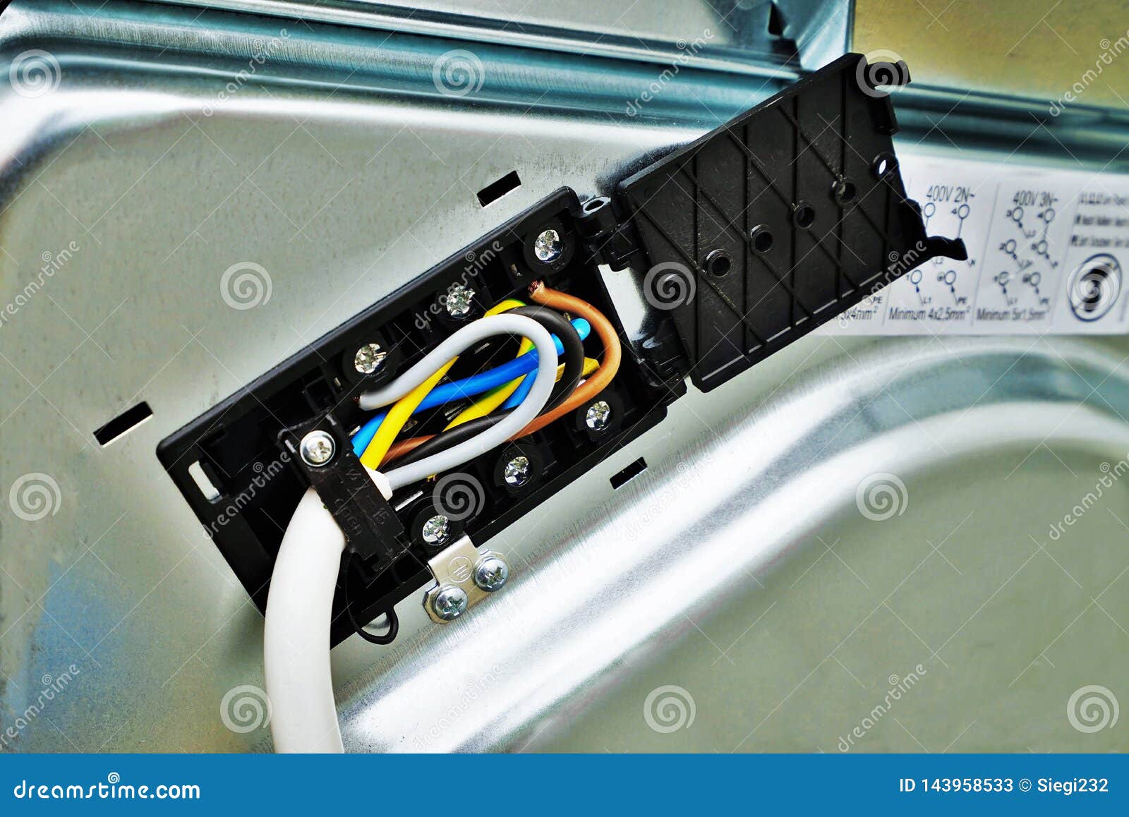 New stove connection stock image. Image of iron, electrical - 143958533