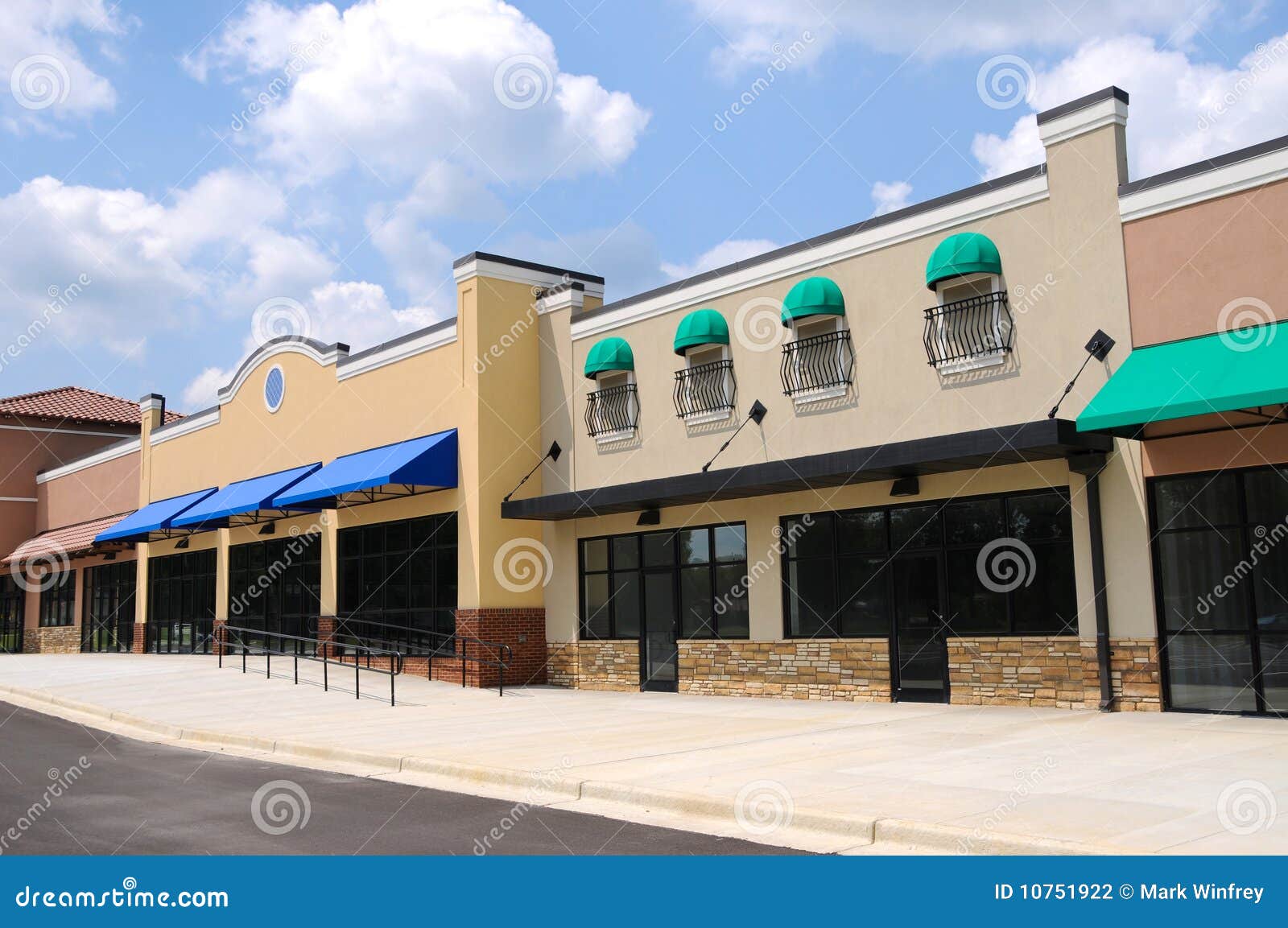 New Strip Mall stock photo. Image of shopping, architecture - 10751922