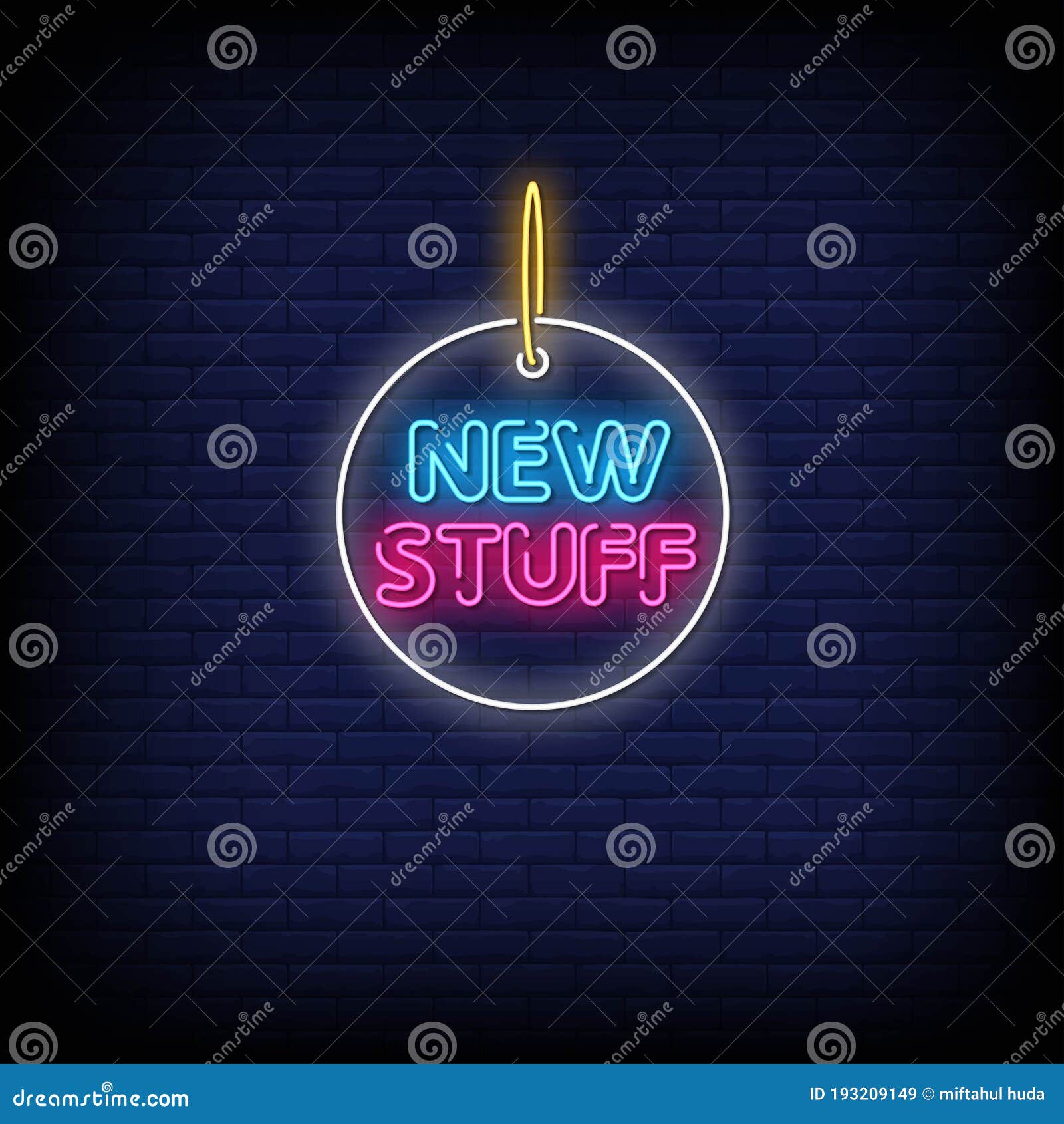 New Stuff Neon Signs Style Text Vector Stock Vector - Illustration of ...