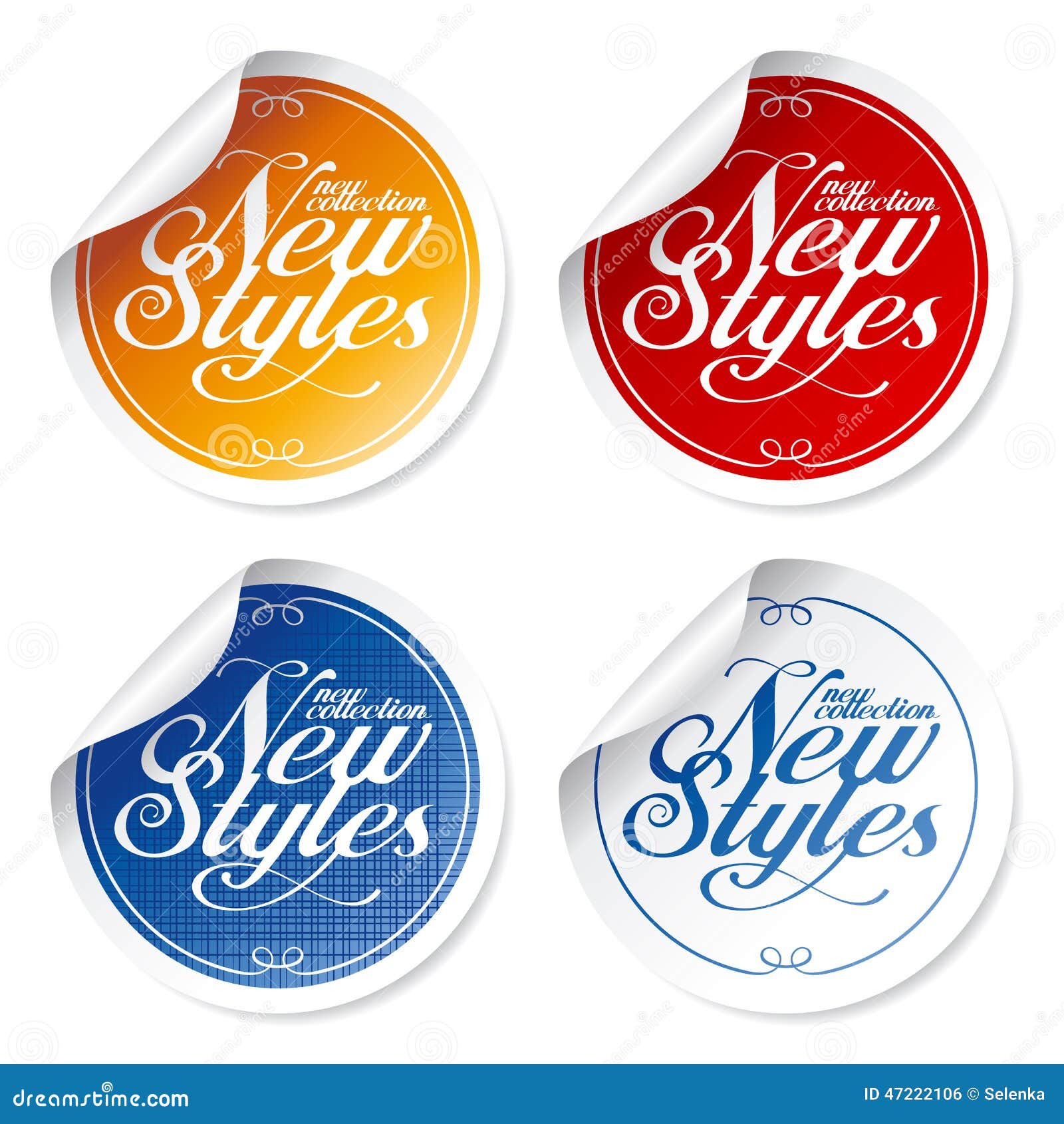 New Styles Vintage Stickers. Stock Vector - Illustration of fashion ...