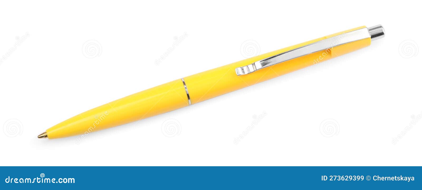 New Stylish Yellow Pen Isolated on White Stock Image - Image of ...