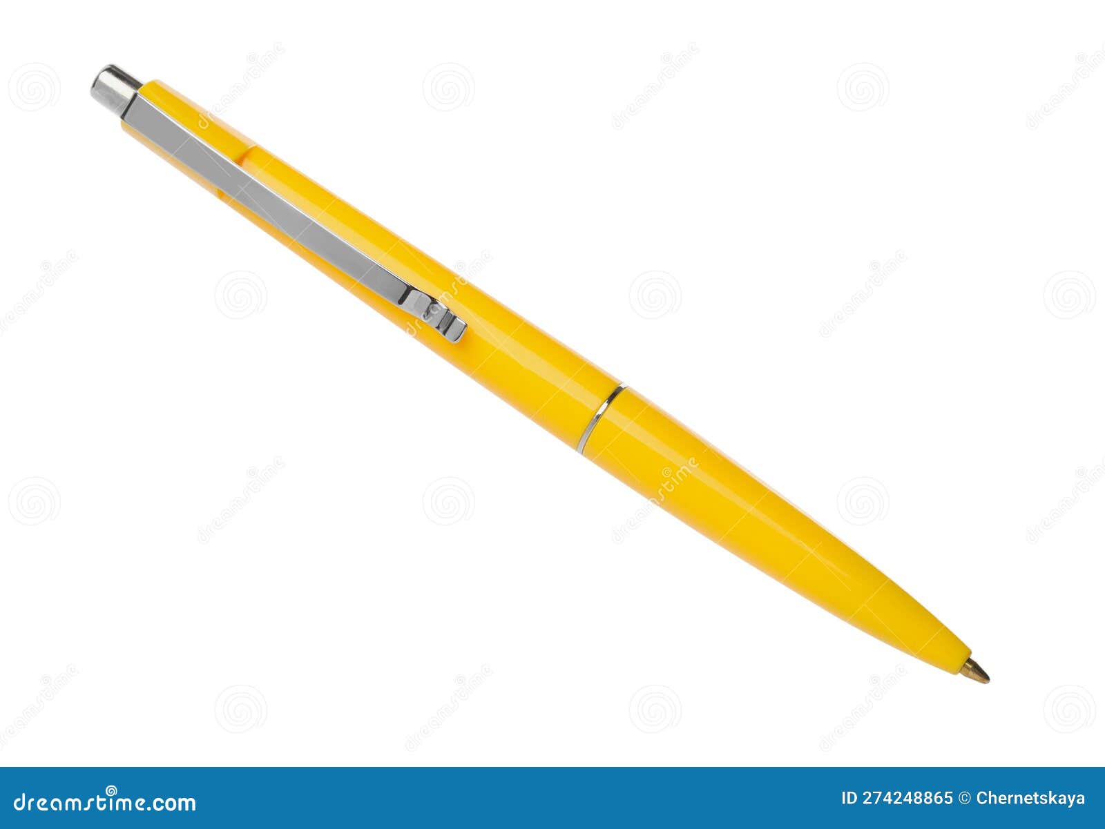 New Stylish Yellow Pen Isolated on White Stock Image - Image of ...