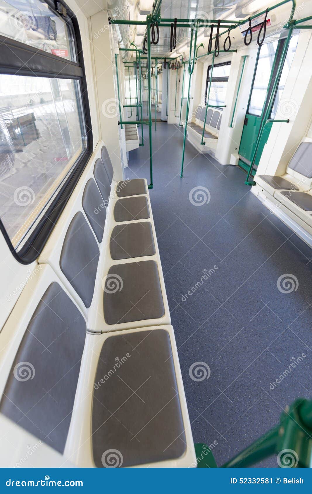 New Subway Train from the Inside Stock Image - Image of public, window ...