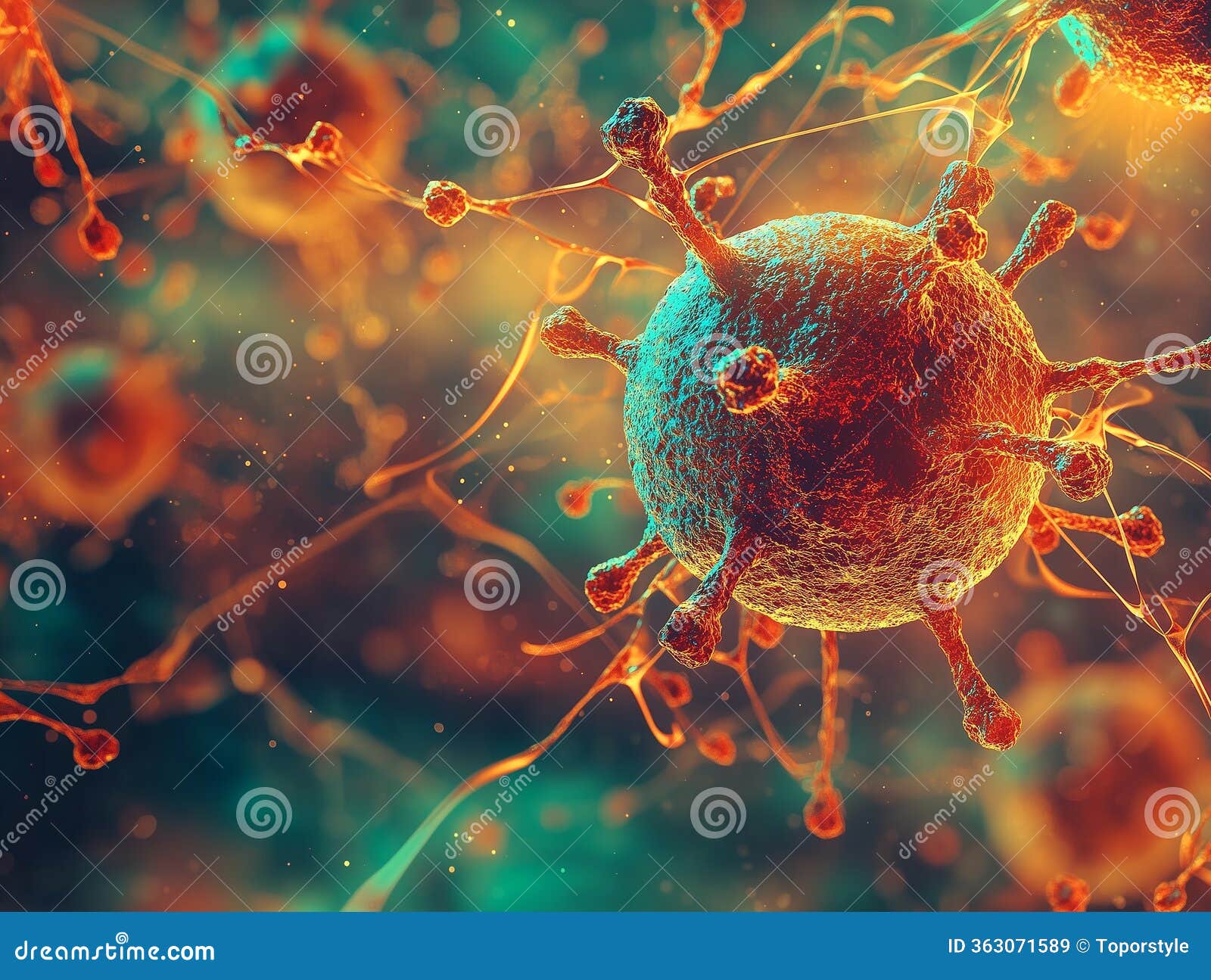 New, Super Virus, Under the Microscope. Danger of a Pandemic, Concept ...