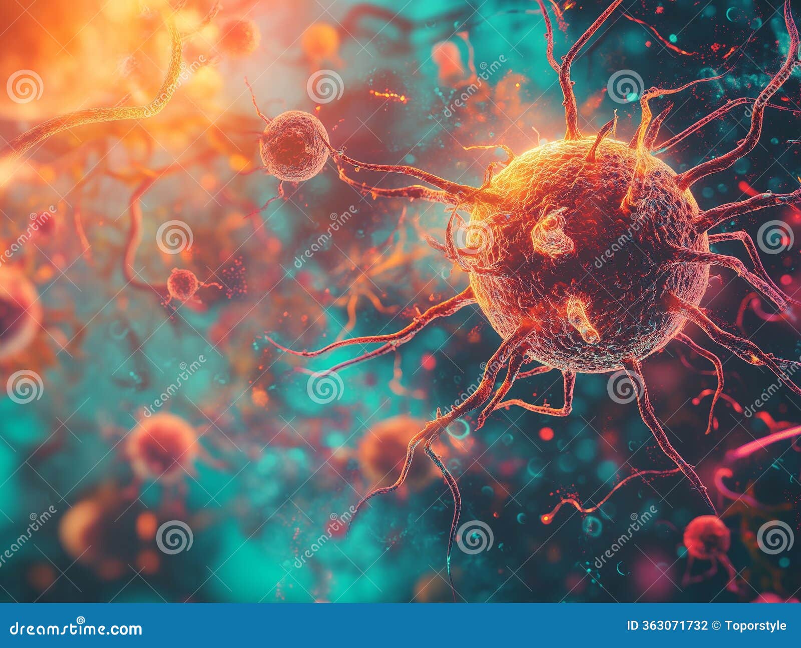 New, Super Virus, Under the Microscope. Danger of a Pandemic, Concept ...