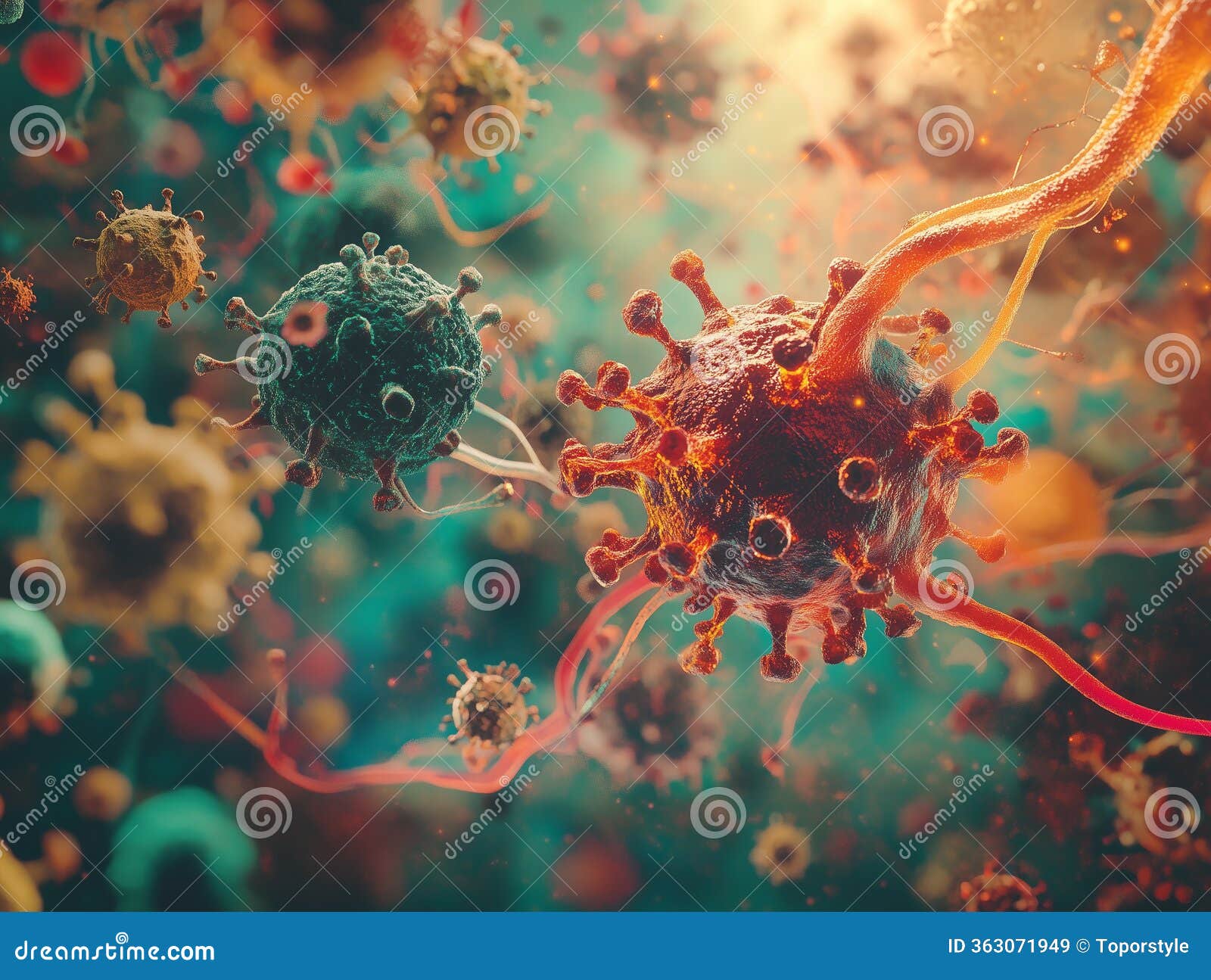 New, Super Virus, Under the Microscope. Danger of a Pandemic, Concept ...