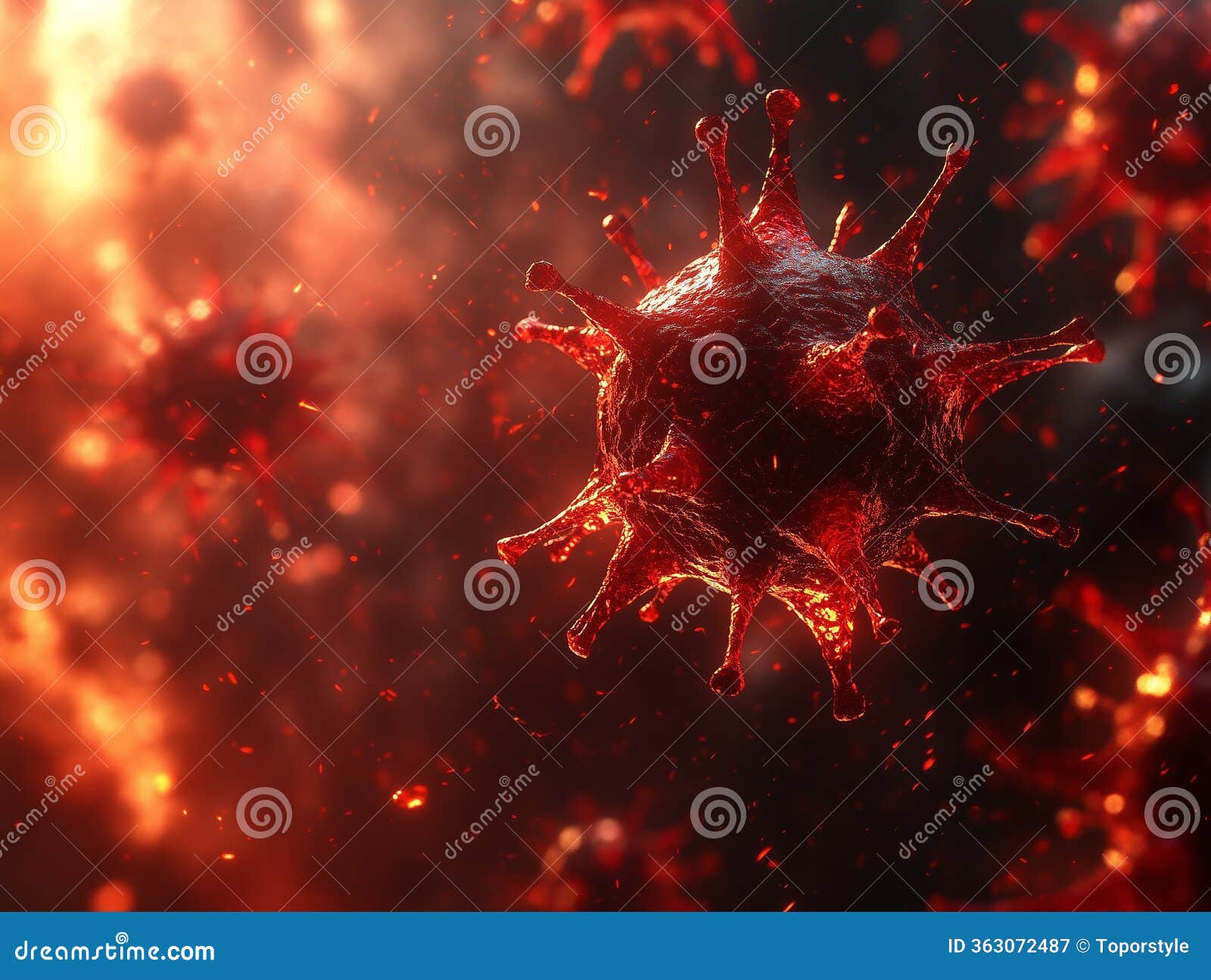 New, Super Virus, Under the Microscope. Danger of a Pandemic, Concept ...