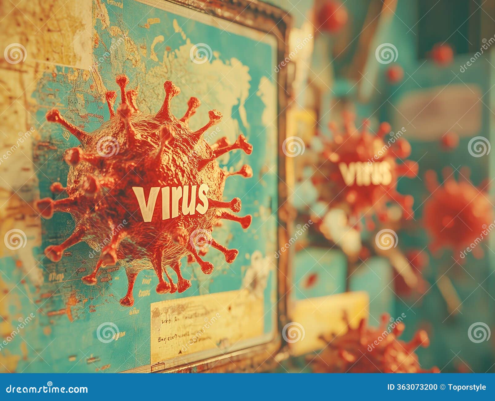 New, Super Virus, Under the Microscope. with Text - Virus . Danger of a ...