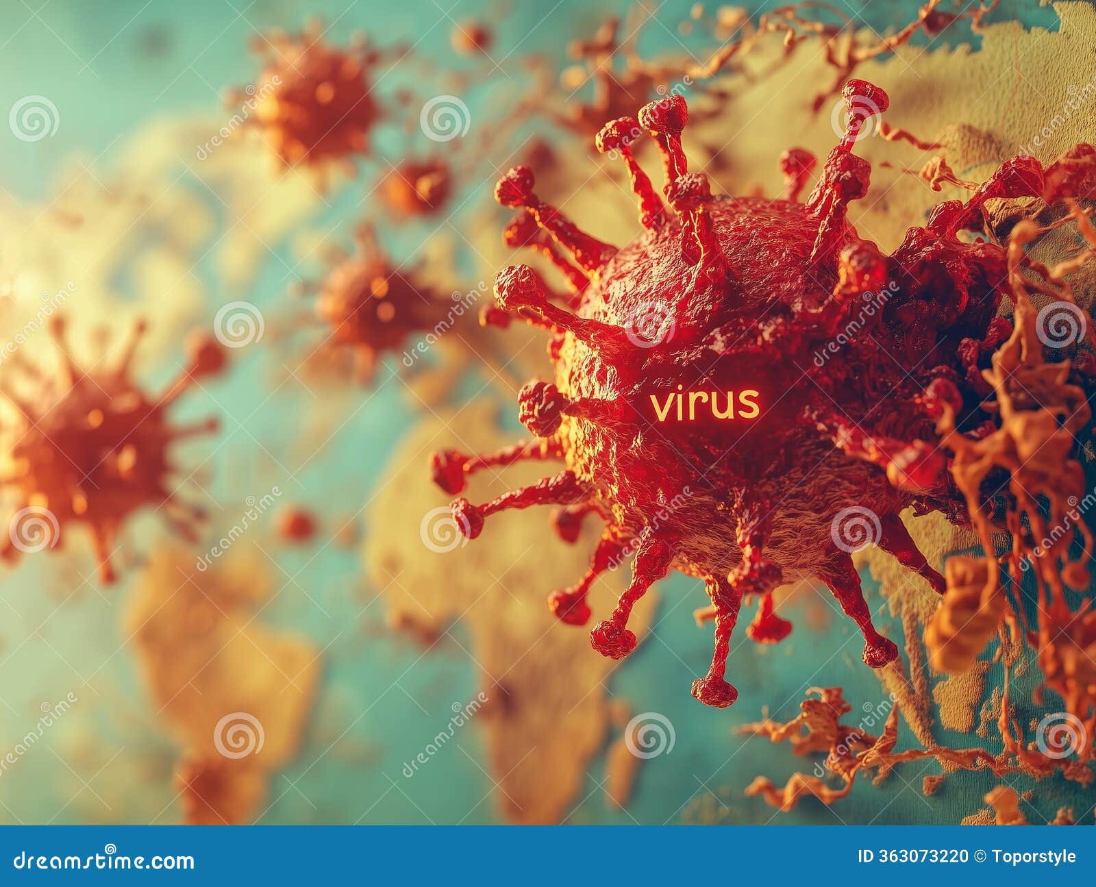 New, Super Virus, Under the Microscope. with Text - Virus . Danger of a ...