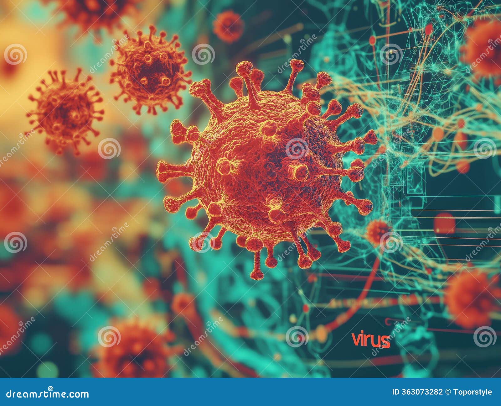 New, Super Virus, Under the Microscope. with Text - Virus . Danger of a ...