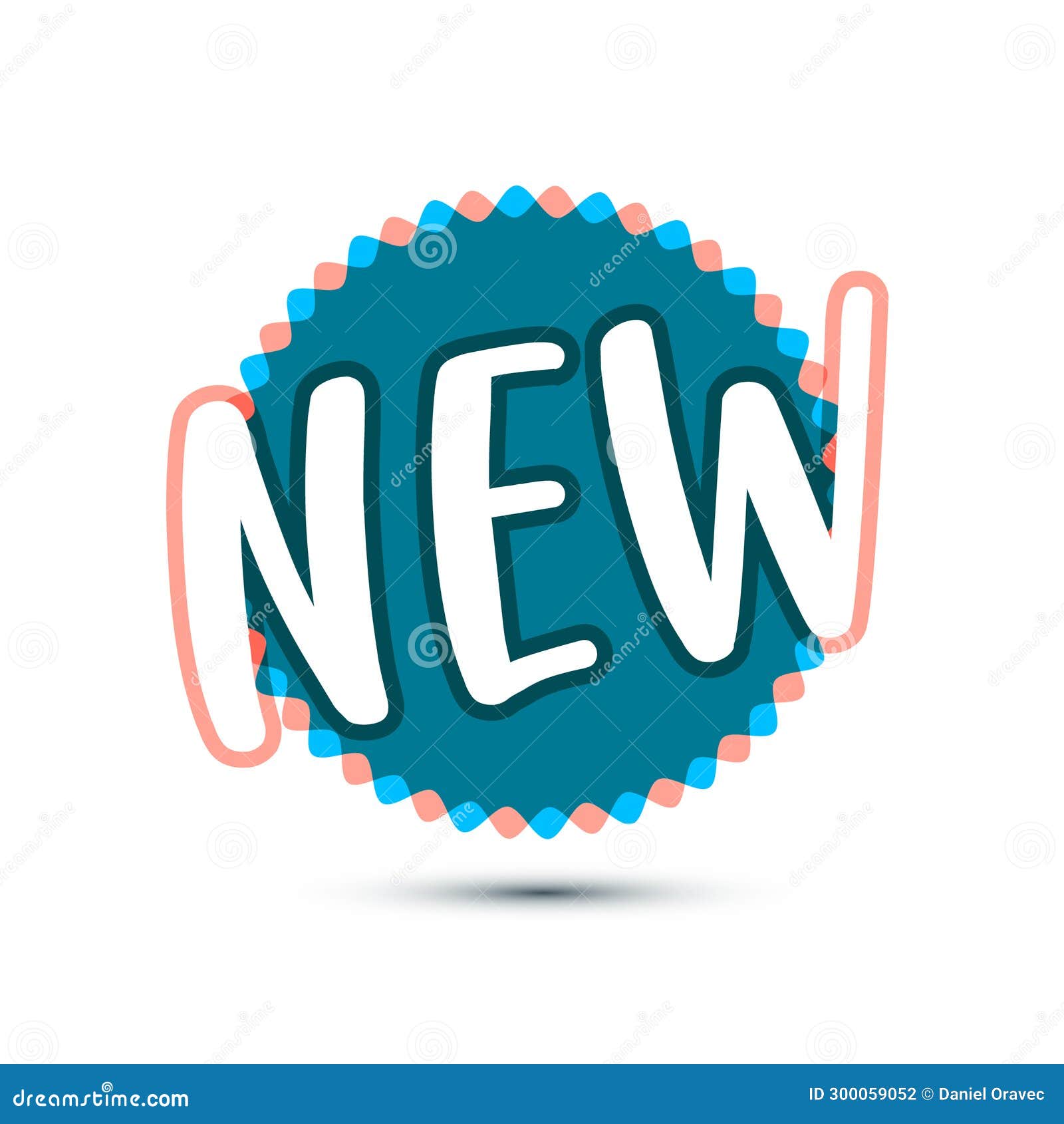 New Symbol - Blue Circle Label on White Background Stock Vector ...