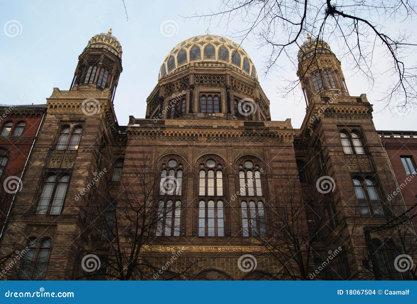 New Synagogue s Facade stock photo. Image of front, tourists - 18067504