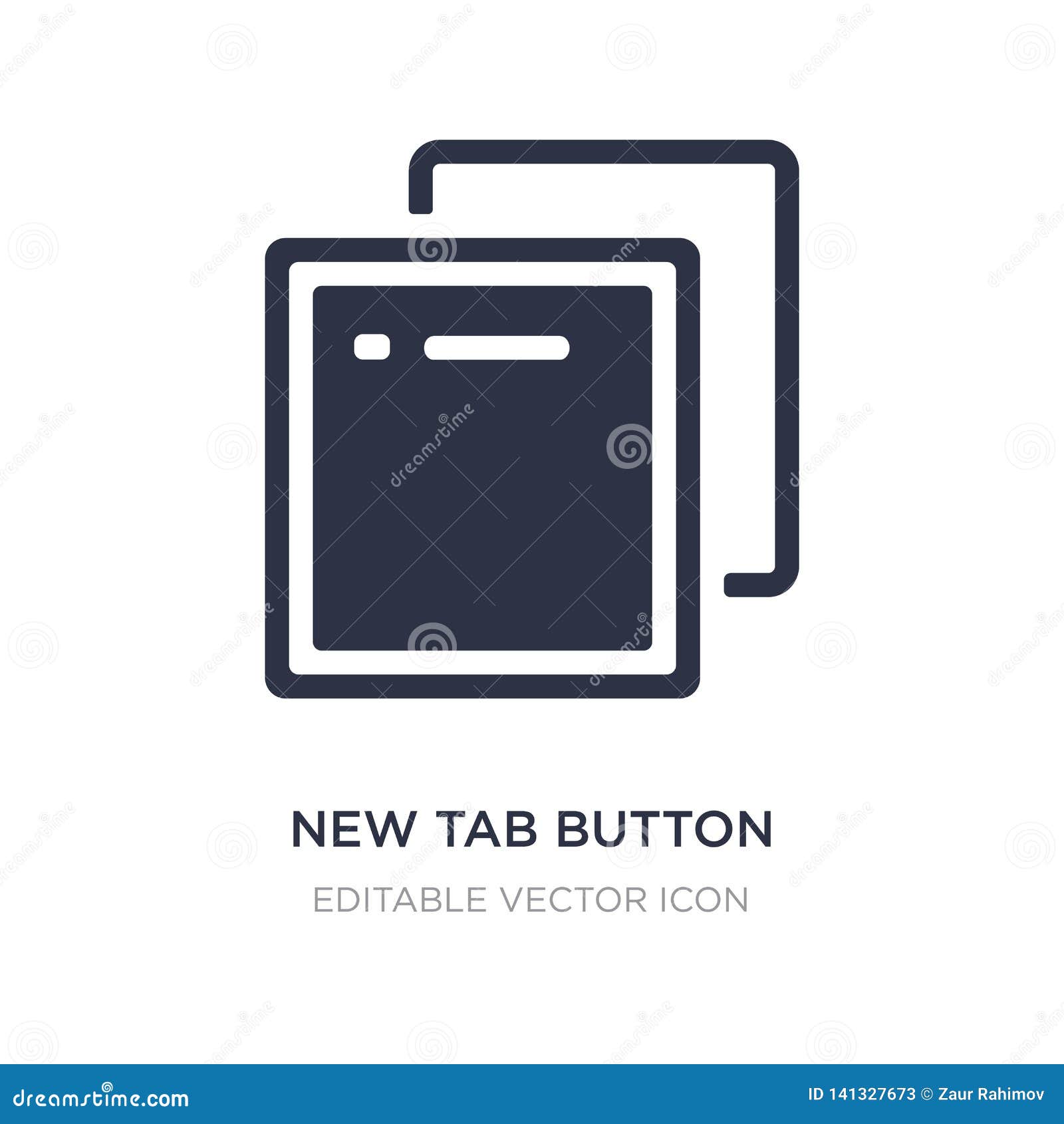 New Tab Button Icon On White Background Simple Element Illustration