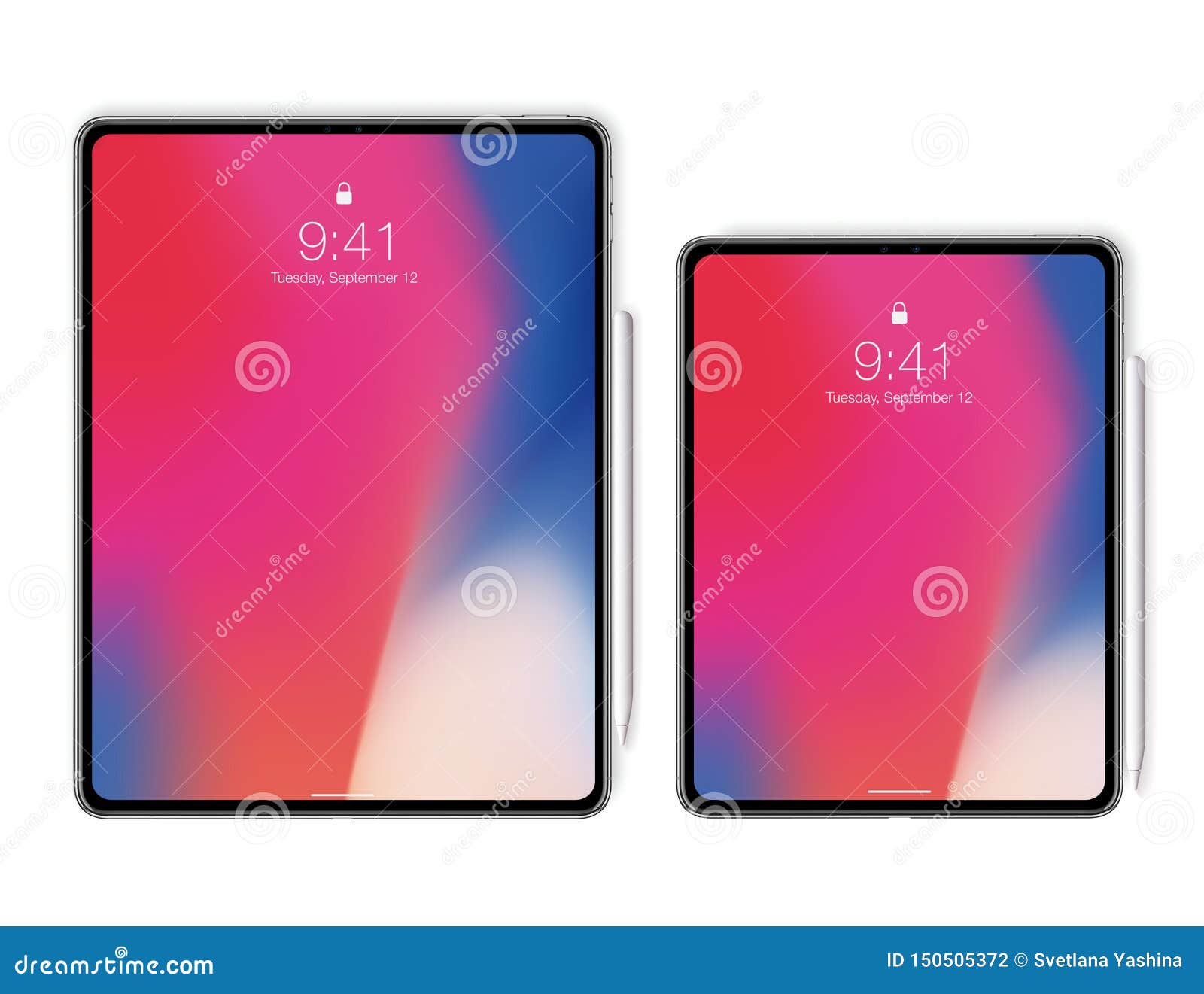 New Tablet Pro X Vector Illustration Isolated on White Background Stock ...