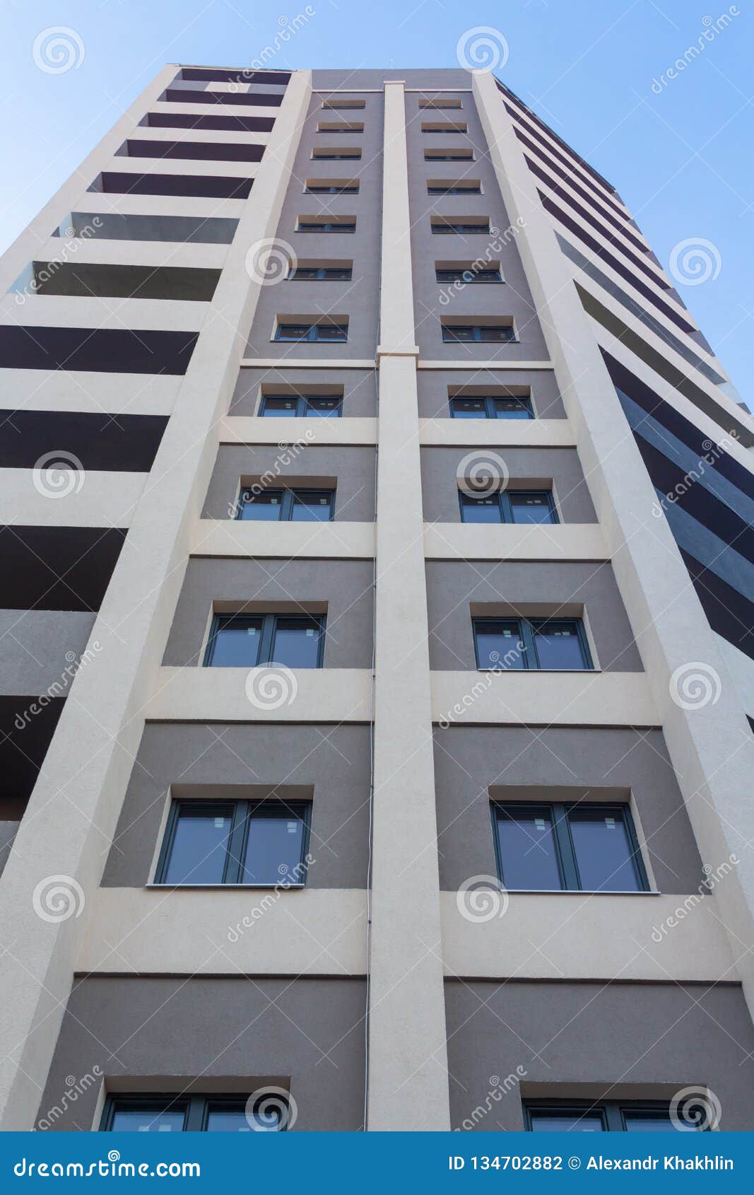 New Tall Modern Luxury Apartment Building. Vertical Stock Photo - Image ...
