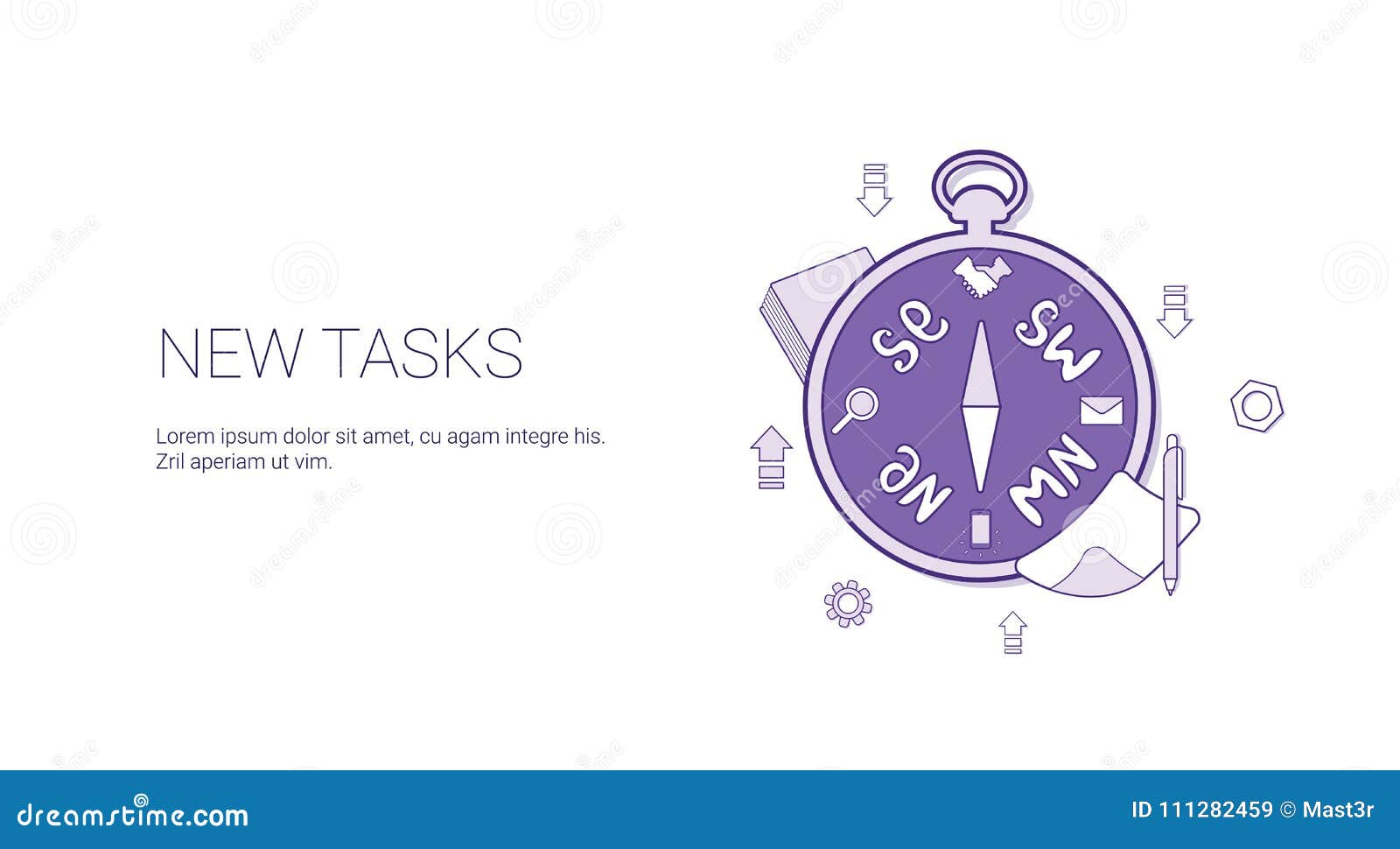 New Task Scheduling Template Web Banner with Copy Space Stock Vector ...