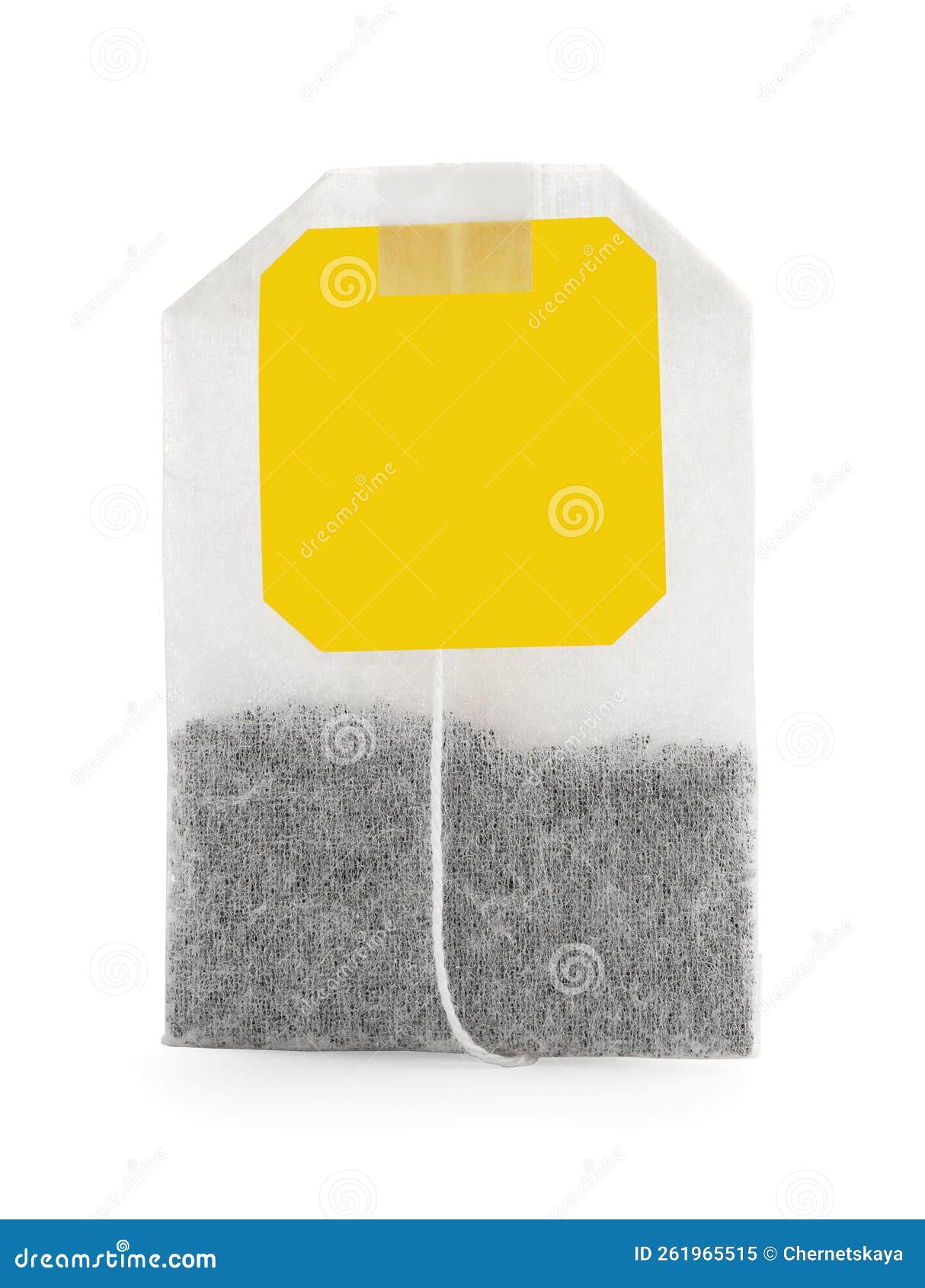 New Tea Bag with Tab Isolated on White Stock Image - Image of rope ...