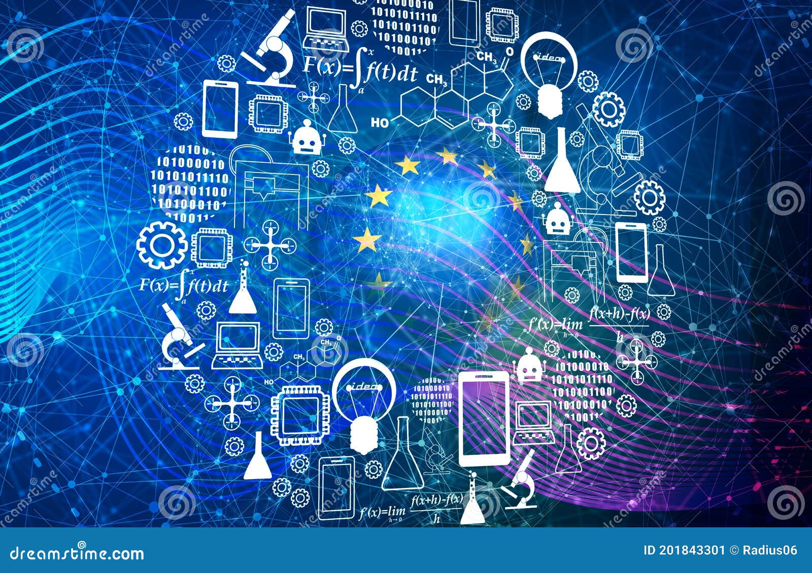 New technologies collage. stock illustration. Illustration of phone ...