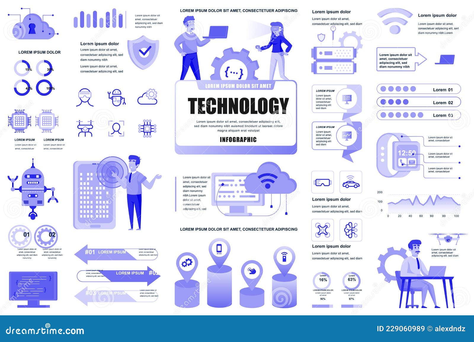 New Technologies Infographic Elements Stock Image - Image of graph ...