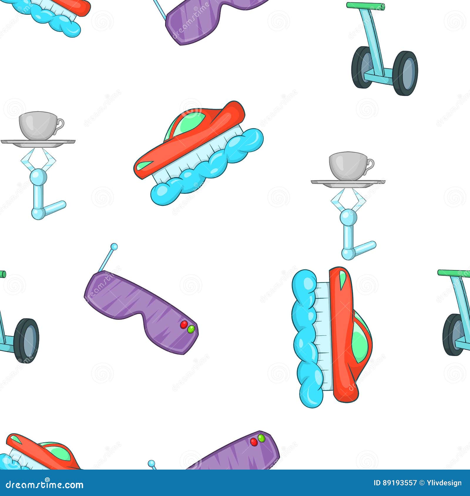 New Technologies Pattern, Cartoon Style Stock Vector - Illustration of ...