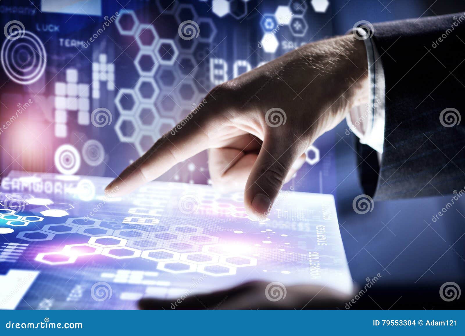 New technologies in use stock photo. Image of hand, network - 79553304