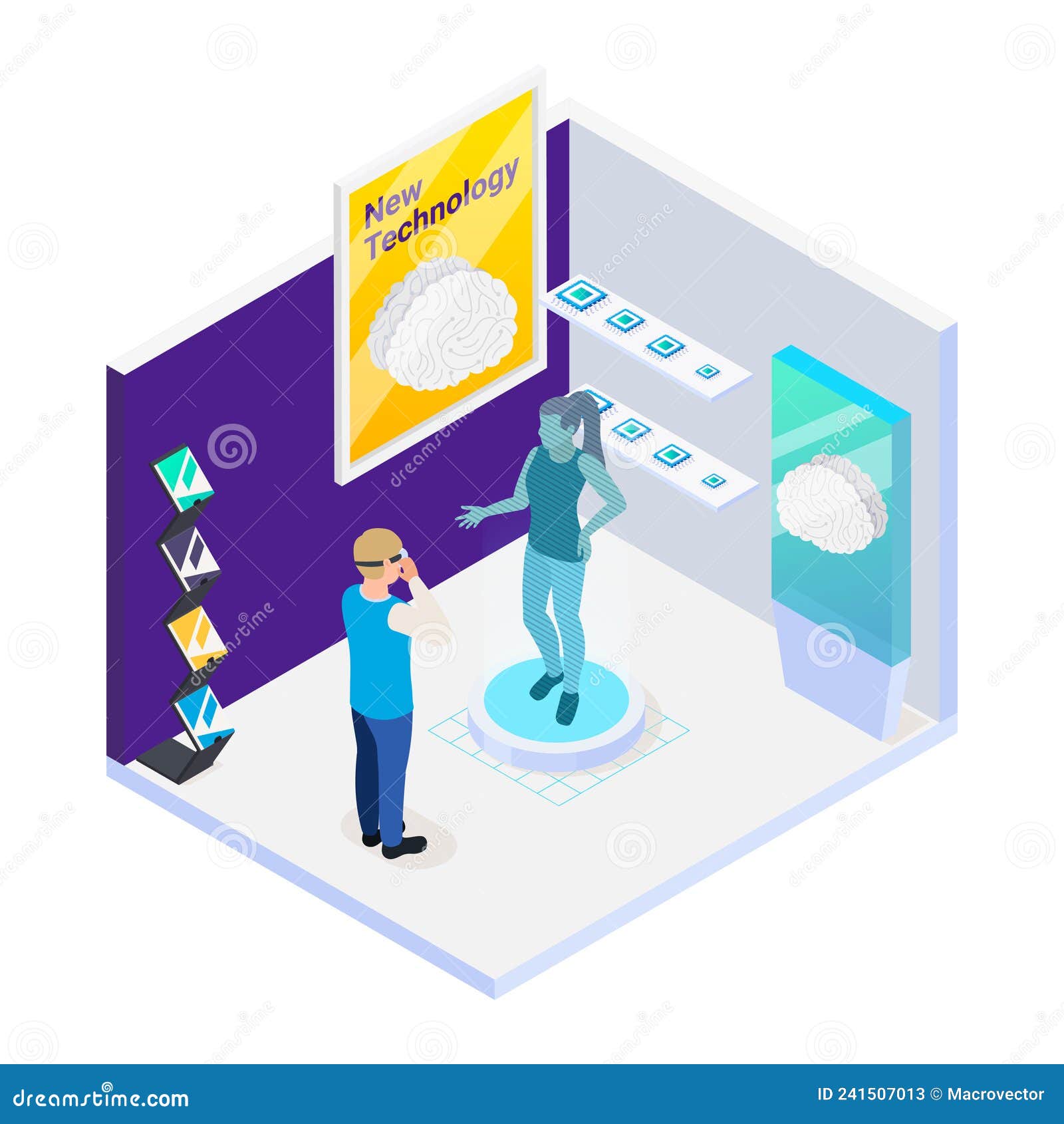 New Technology Exhibition Composition Stock Vector - Illustration of ...