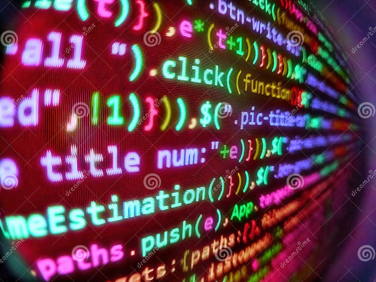 New Technology Revolution Abstract Program Code On Computer Screen Website Programming Code