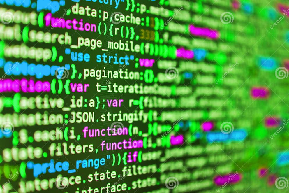 New Technology Revolution. Programmer Typing New Lines of HTML Code ...