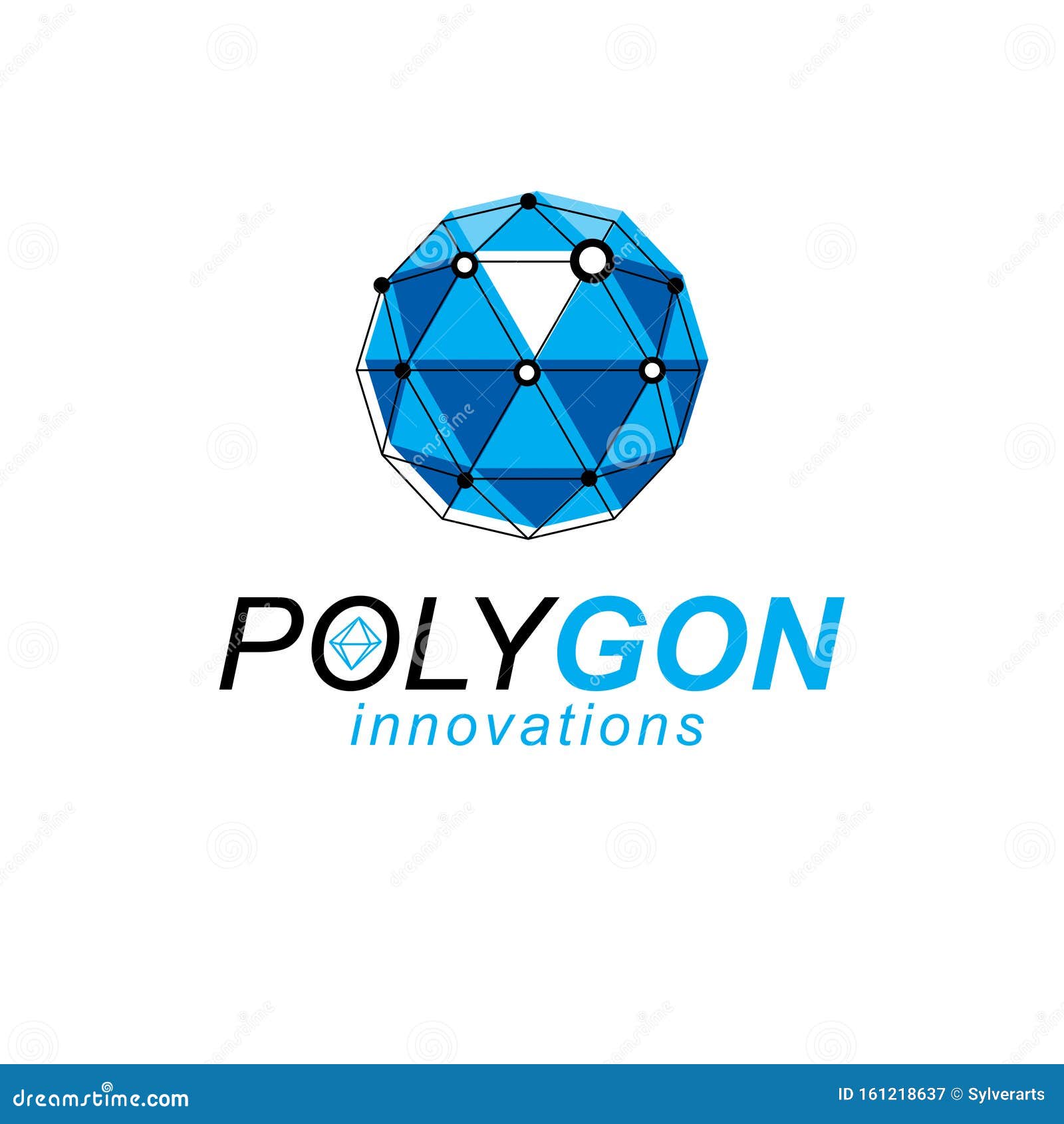 New Technology Symbol. 3D Design, Abstract Vector Faceted Shape Stock ...