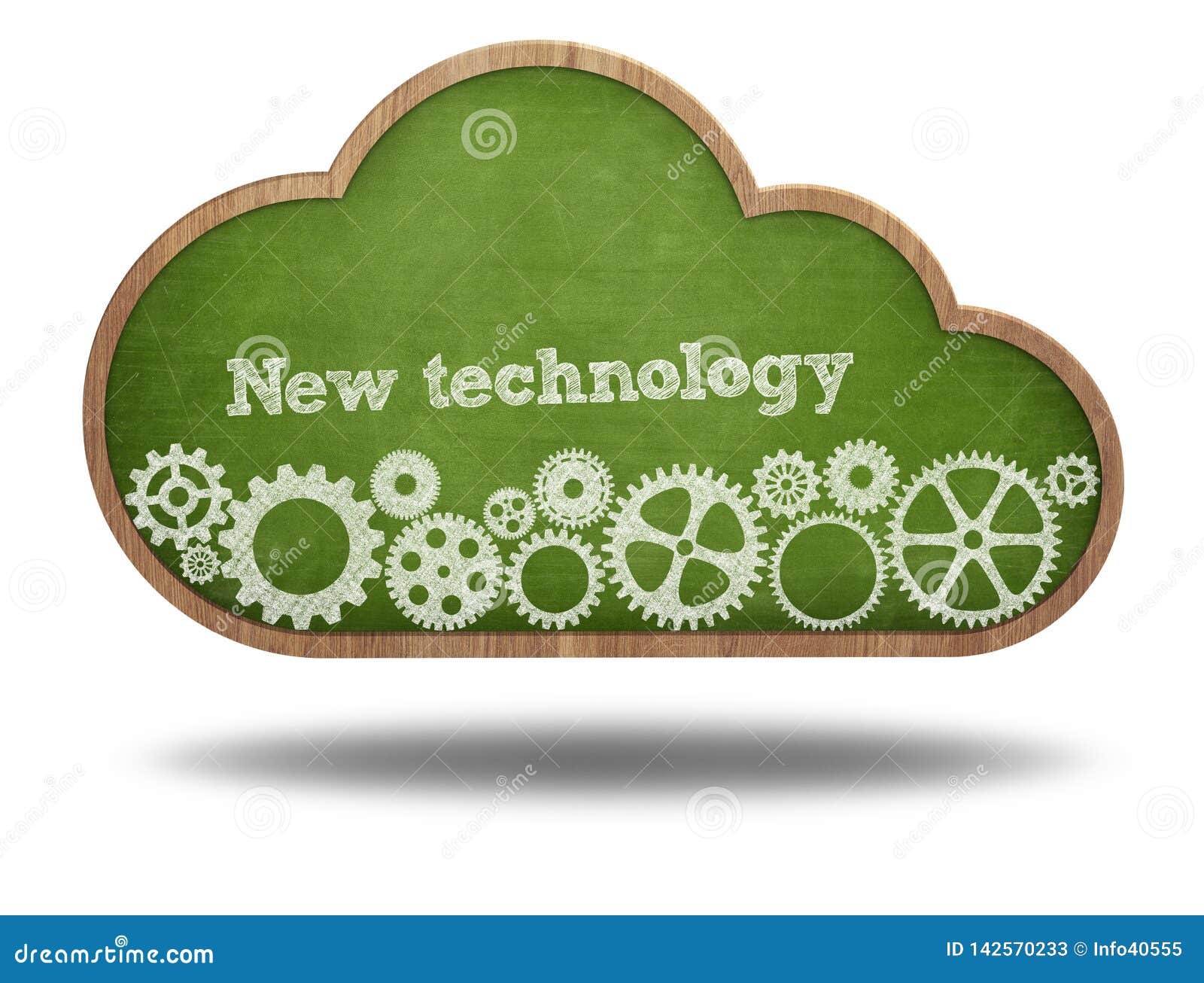 New Technology Text on Cloud Shape Blackboard Stock Illustration ...