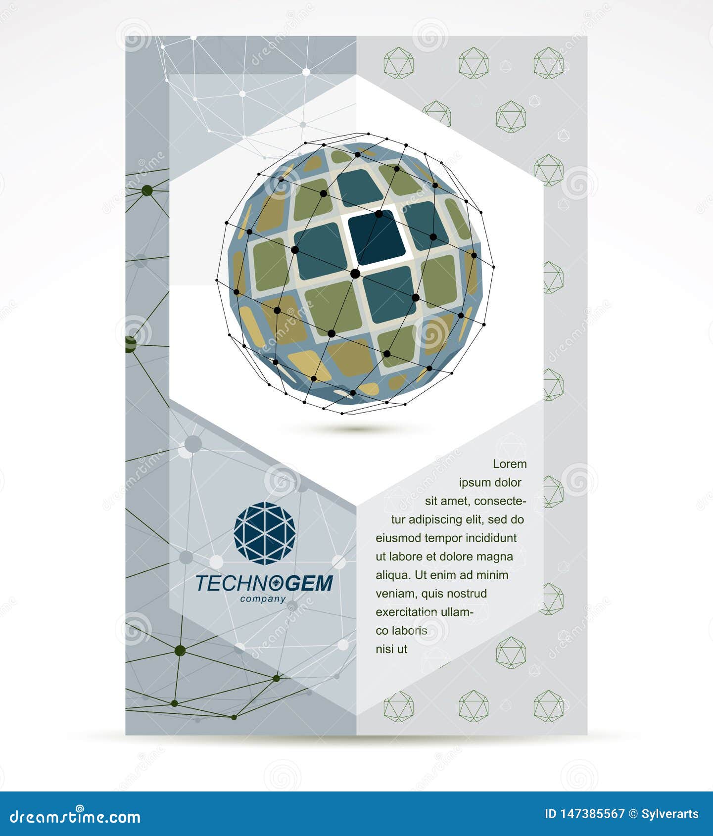 New Technology Theme Booklet Cover Design, Front Page. Abstract Three ...