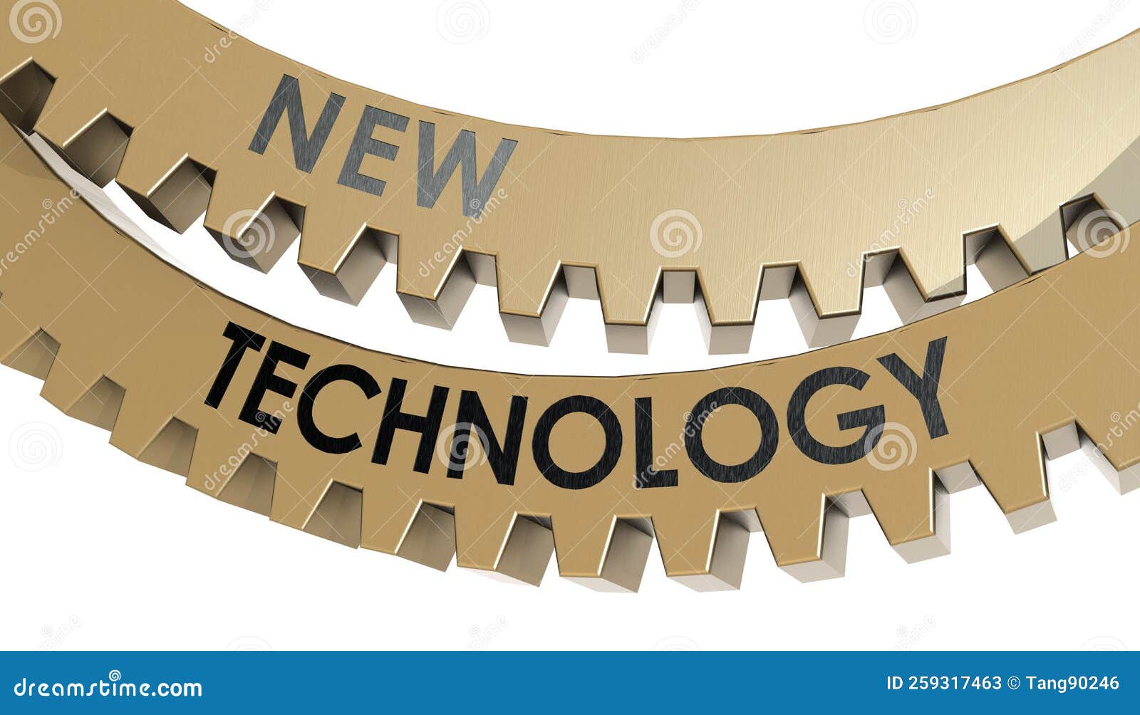 New Technology Word on Golden Cogs Stock Illustration - Illustration of ...